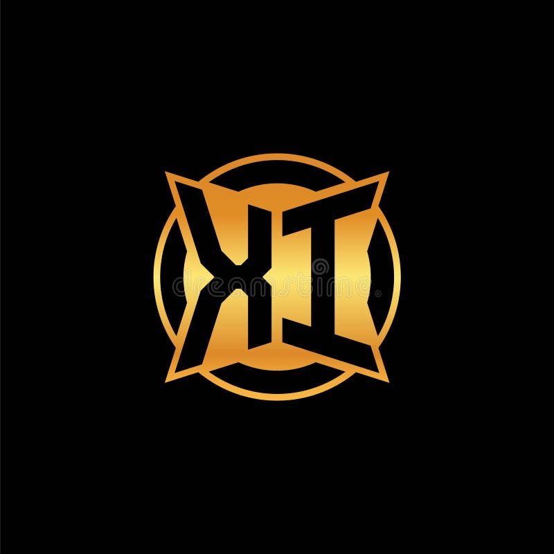XI Logo Letter Geometric Golden Style Stock Vector - Illustration of ...