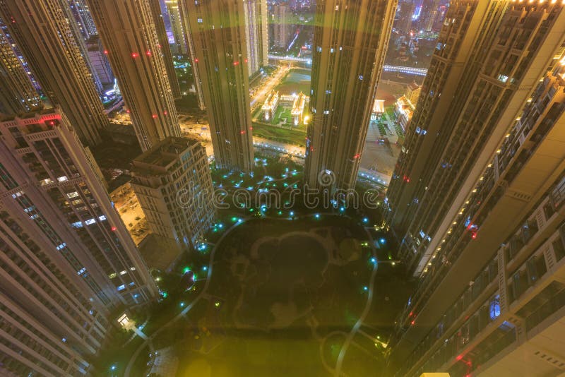Xiamen Community at Night, China Editorial Image - Image of playground ...