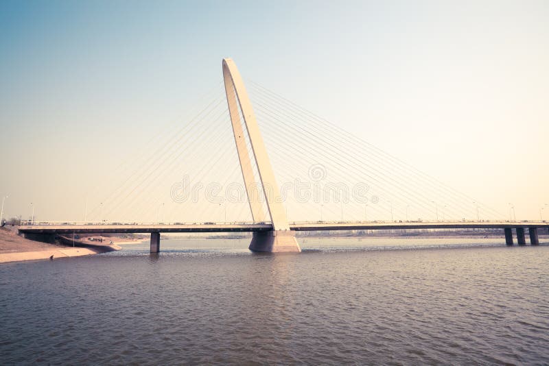 Xian cable stayed bridge stock photo. Image of landmark - 30337872