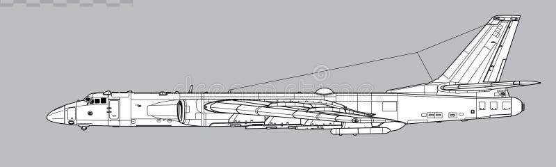 Xian H-6K. Vector Drawing of Strategic Bomber Stock Vector ...
