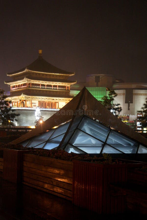 XiAn at Night editorial stock image. Image of lights - 100745589