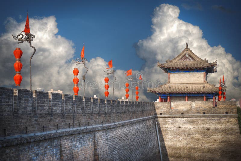 Xian Wall stock image. Image of historic, center, landmark - 103642775