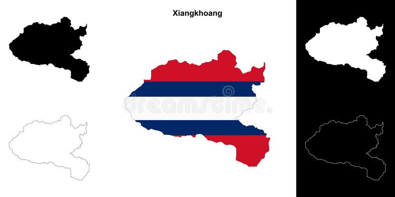 Xiangkhoang outline map stock vector. Illustration of vector - 324039016