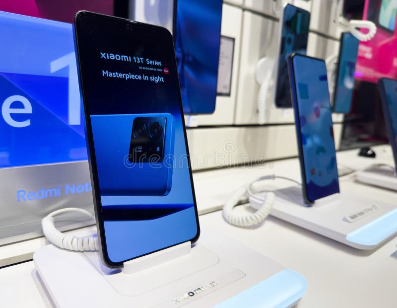 Xiaomi 13t Series Smartphone Display in Electronics Store Editorial ...