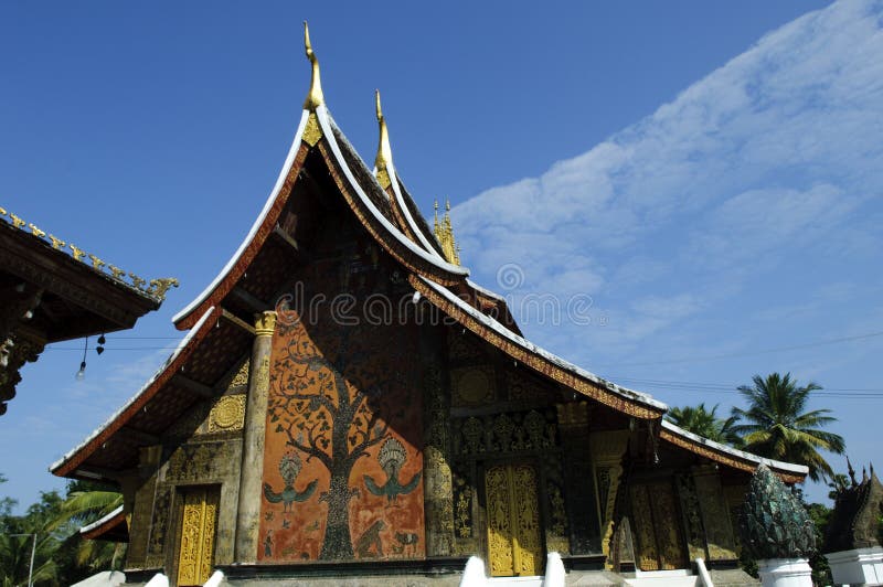 Xieng Thong Temple, Luang Prabang Stock Image - Image of blue, laos ...