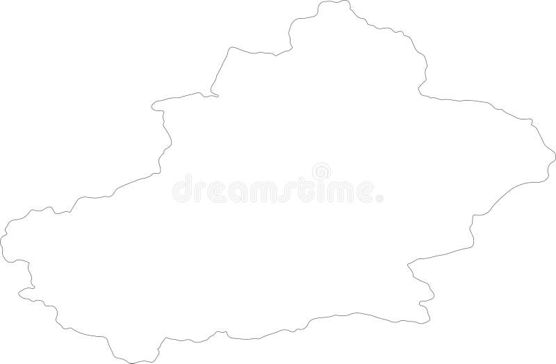 Xinjiang China outline map stock vector. Illustration of region - 317452156