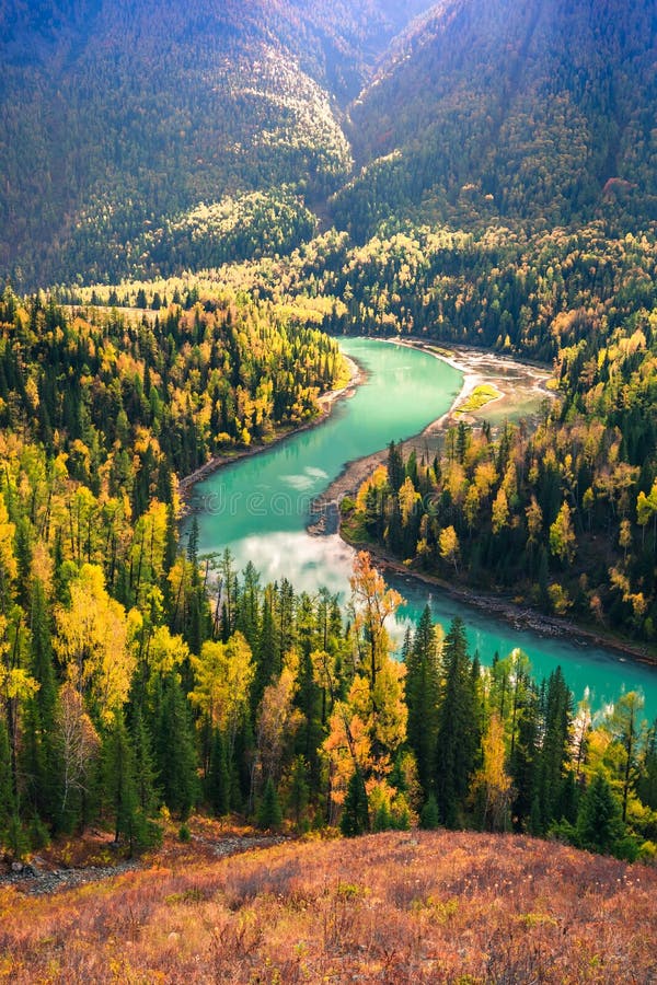 Xinjiang Kanas River Scenery Stock Photo - Image of water, view: 156550222