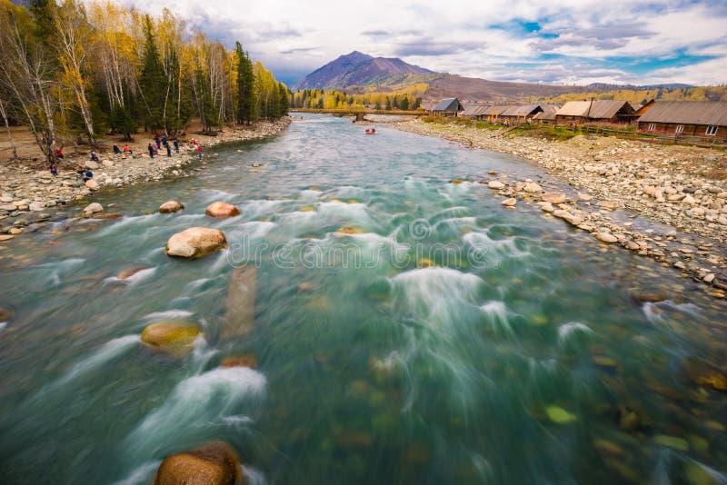 Xinjiang Kanas River Scenery Stock Photo - Image of water, view: 156550222