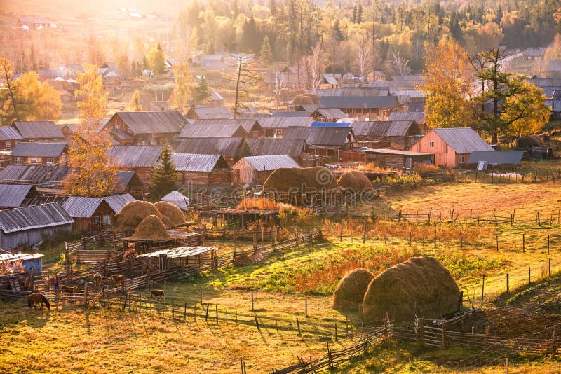 Xinjiang White Haba Morning View Stock Image - Image of fall, white ...