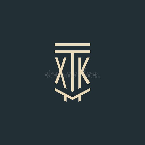 XK Initial Monogram with Simple Line Art Pillar Logo Designs Stock ...