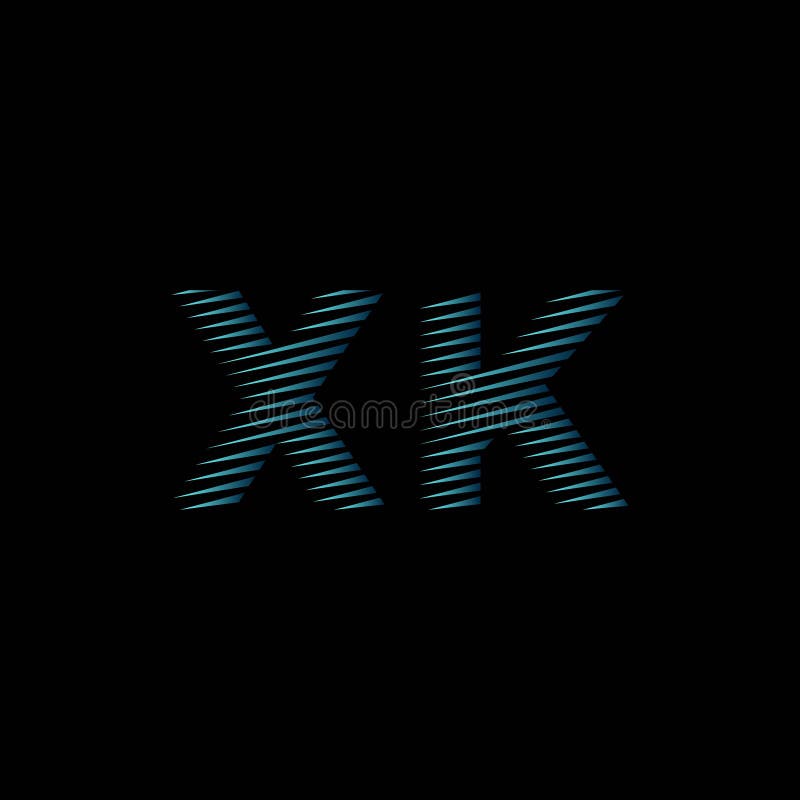XK Monogram Lines Style Blue Light Vector Stock Vector - Illustration ...