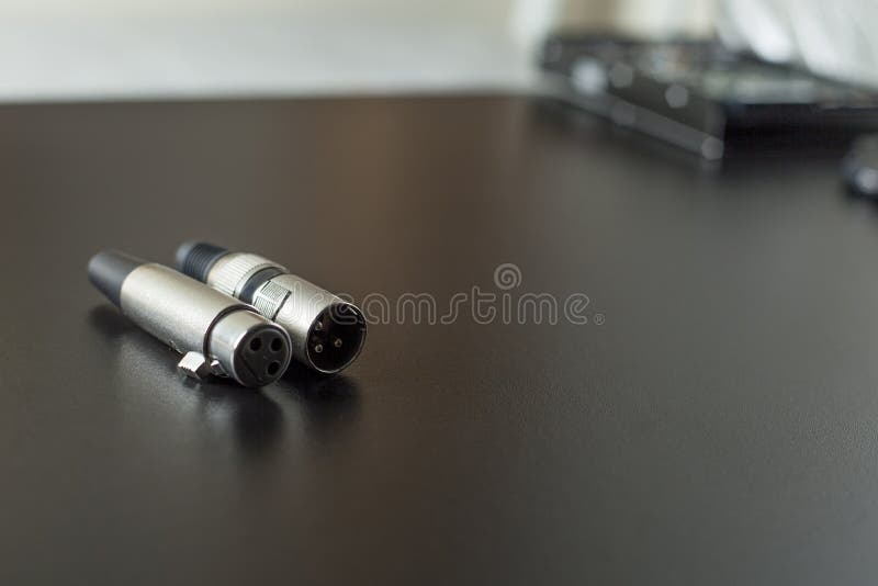 Xlr Audio Cable on Top of a Black Table. Stock Photo - Image of digital ...