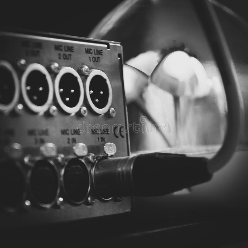 XLR Connector in studio stock image. Image of connector - 158447505