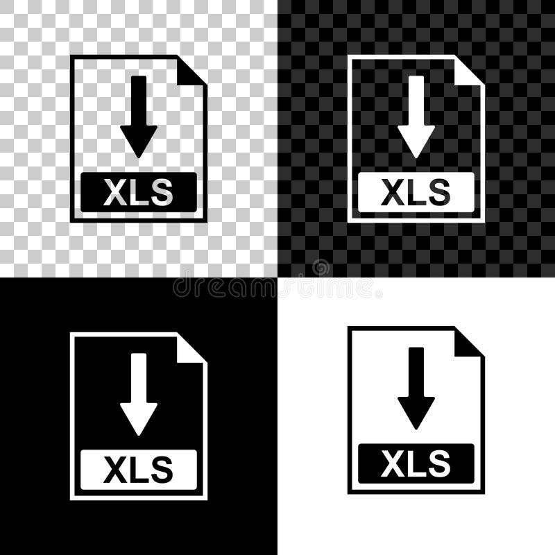 XLS File Document Icon. Download XLS Button Icon Isolated on Black ...