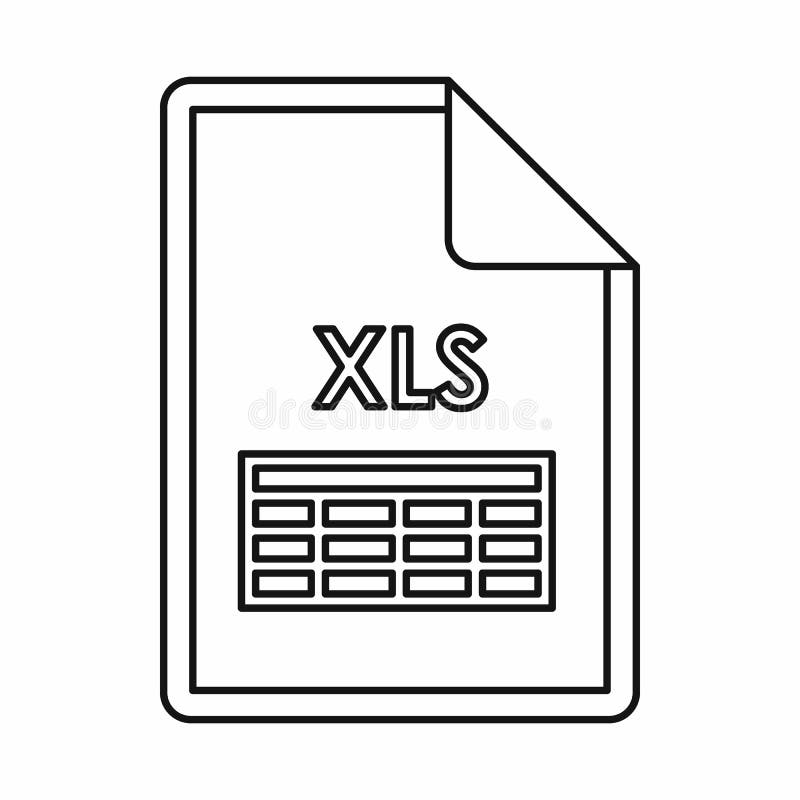 XLS File Extension Icon, Outline Style Stock Illustration ... XLS File Extension Icon, Outline Style Stock Illustration ...