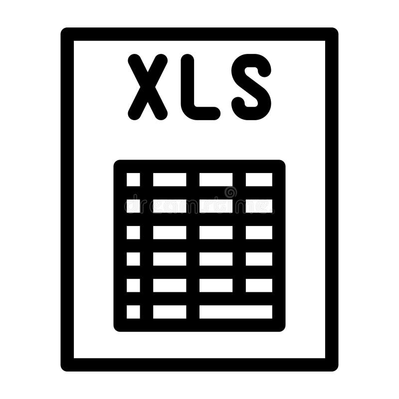 Xls File Format Document Line Icon Vector Illustration Stock Vector