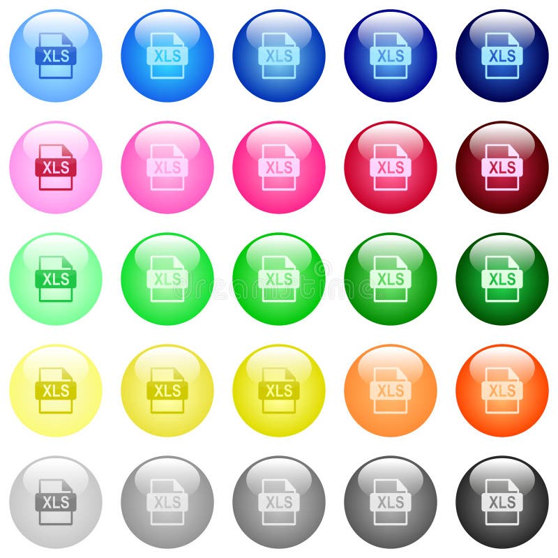 XLS File Format Icons in Color Glossy Buttons Stock Vector ... XLS File Format Icons in Color Glossy Buttons Stock Vector ...