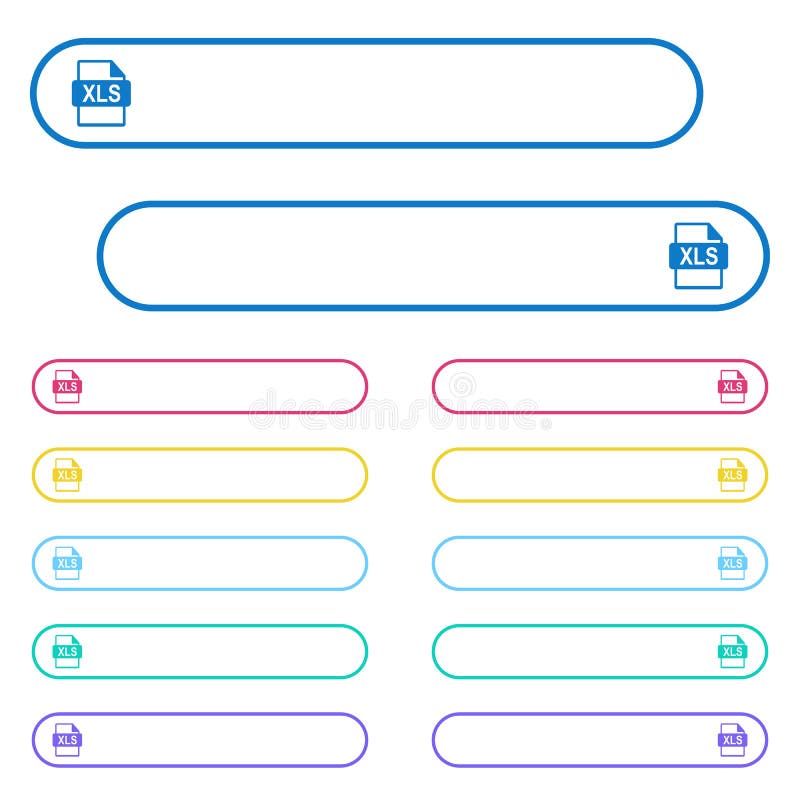 Xls File Format Icons In Rounded Color Menu Buttons Stock Vector Illustration Of Flat Rounded
