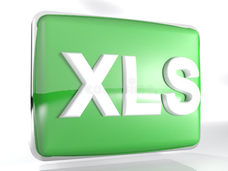 XLS Green Box Icon - 3D Rendering Stock Illustration - Illustration of ...