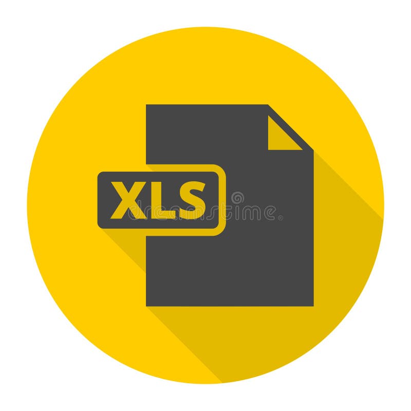 The XLS Icon, File Format Symbol with Long Shadow Stock Vector ...