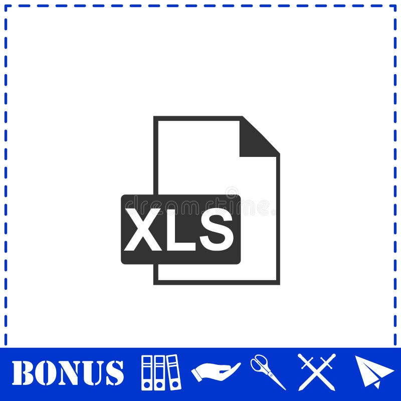 XLS icon flat stock vector. Illustration of shape, graphic - 155269103
