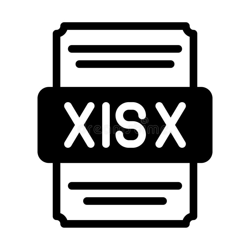 Xlsx Spreadsheet File Icon with Black Fill Design. Vector Illustration ...