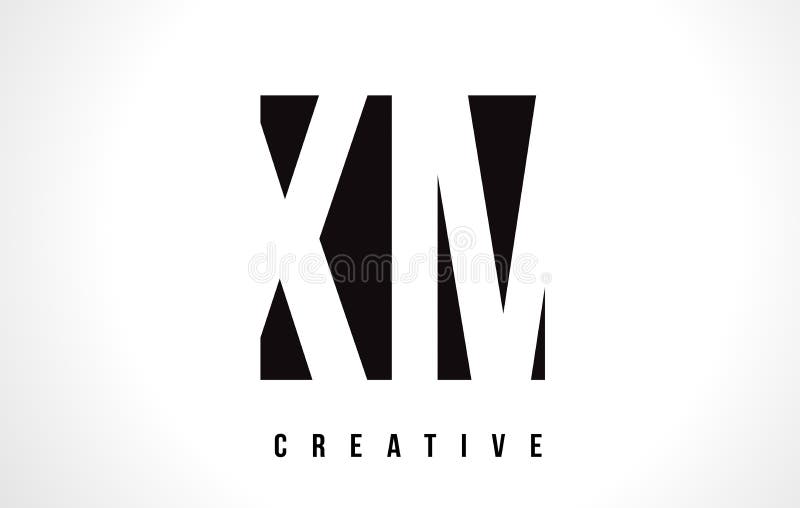 XM X M White Letter Logo Design with Black Square. Stock Vector ...