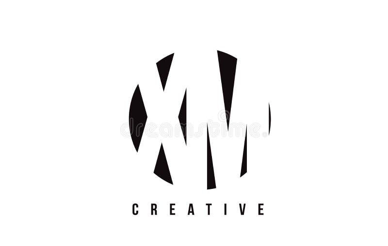 XM X M White Letter Logo Design with Circle Background. Stock Vector ...