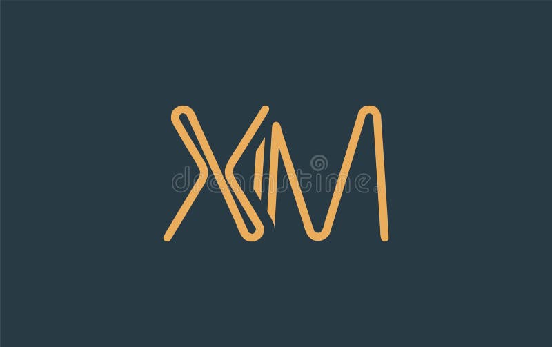 XM Minimalistic Line Art Logo Design with Abstract Lettering Stock ...