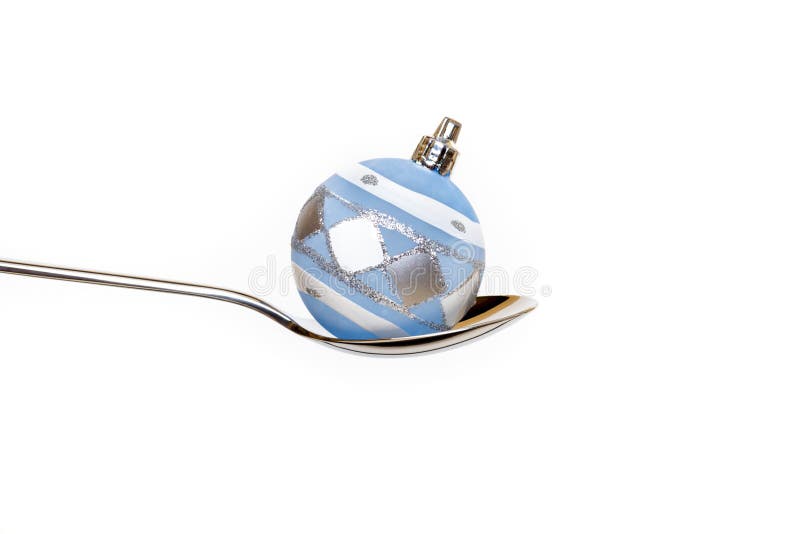 Xmas ball in the spoon stock image. Image of food, ornament - 63074561
