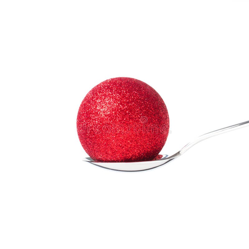 Xmas ball in the spoon stock image. Image of ornament - 35389149