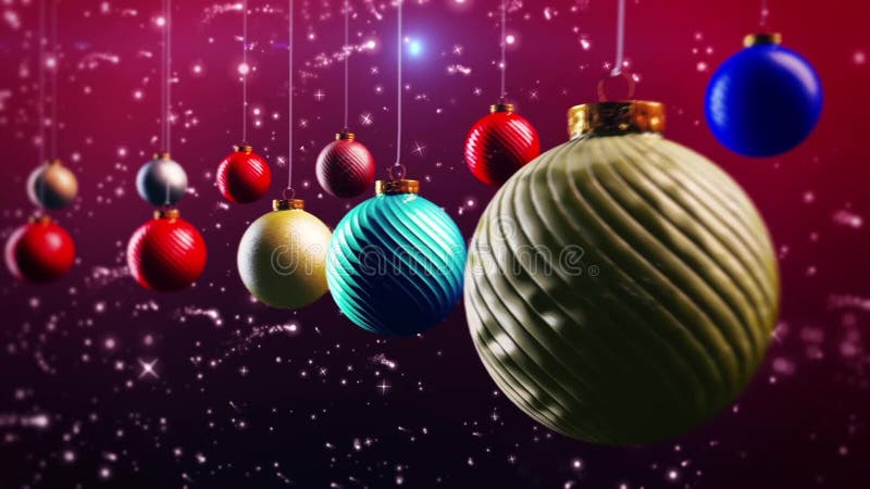 Xmas Balls Loop Animated Background Christmas Stars 3D Rendering ...