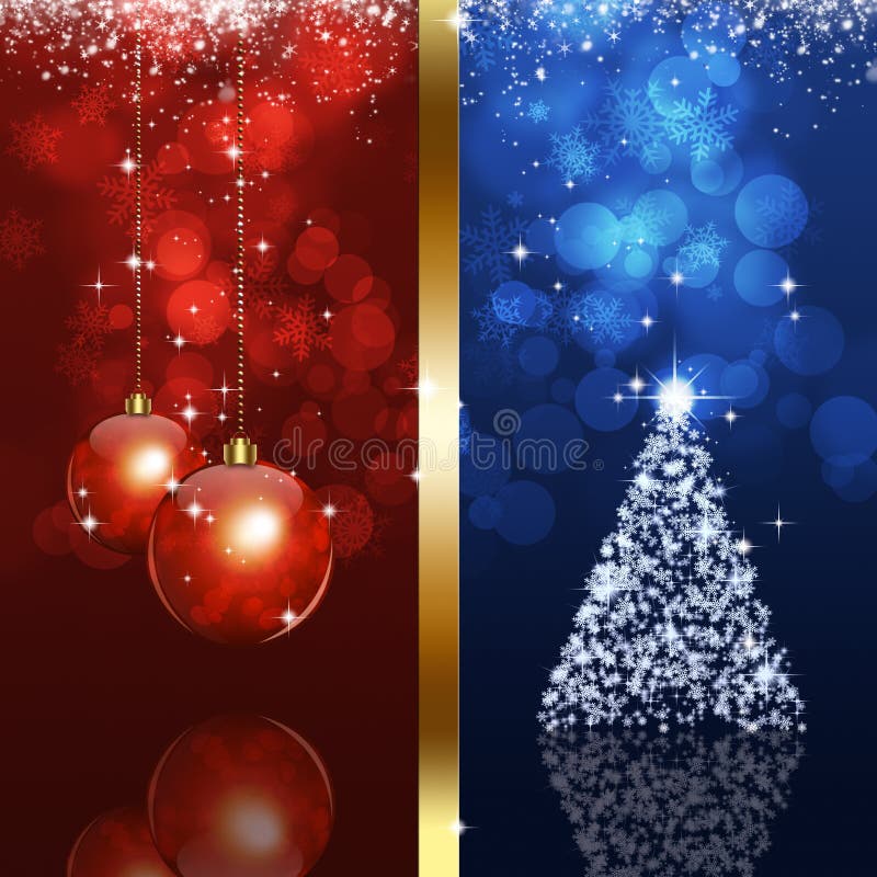 Xmas Blue and Red Background Stock Illustration - Illustration of gift ...
