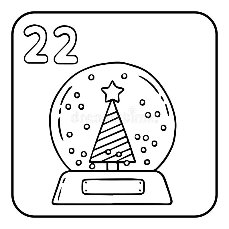 Xmas Coloring Advent Calendar. Hand Drawn Vector Poster with Different ... Xmas Coloring Advent Calendar. Hand Drawn Vector Poster with Different ...