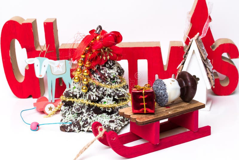 Xmas Inscription in New Year Decor Stock Image - Image of card ...