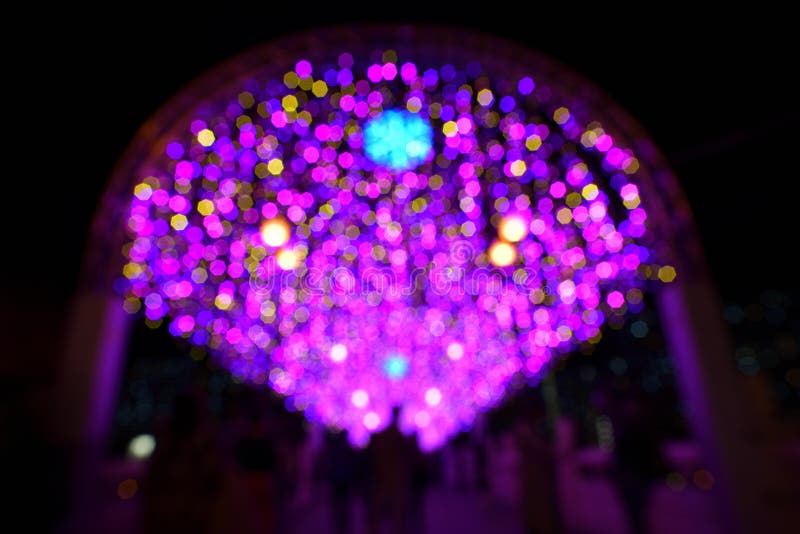 Xmas Neon Light Ball Purple Brokeh Stock Image - Image of dawn, blink ...