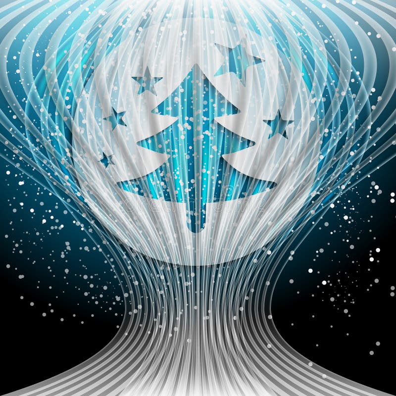 Xmas Object with Snow and Christmas Tree Stock Vector - Illustration of ...