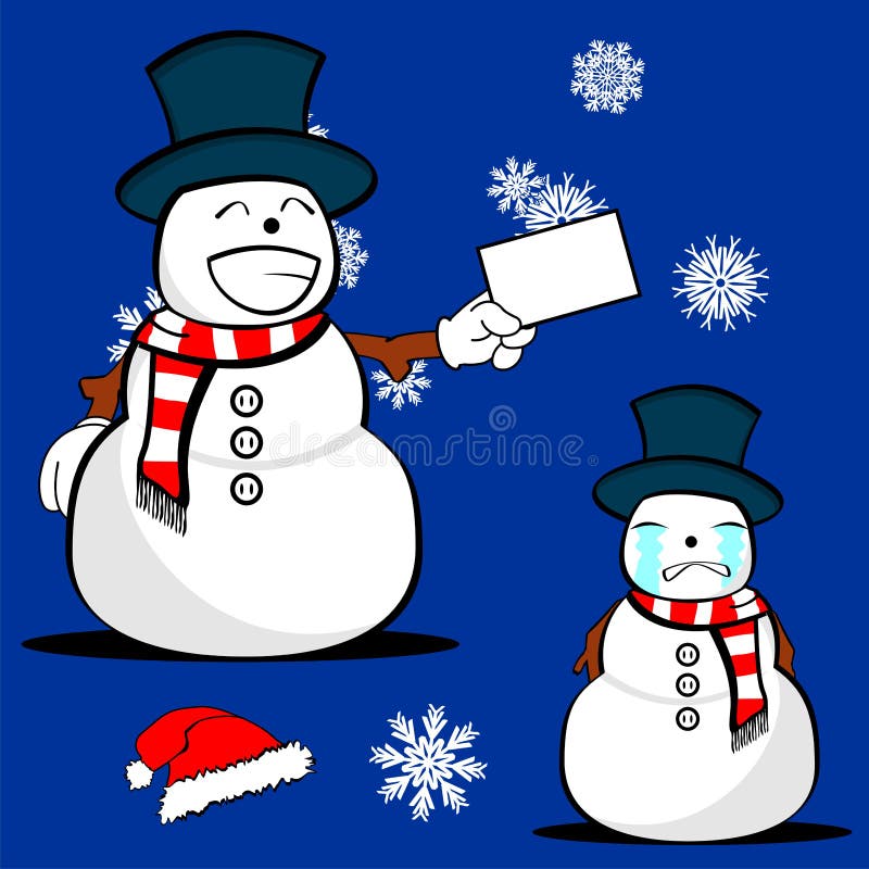 Xmas Snowman Cartoon Expression Set2 Stock Vector - Illustration of ...