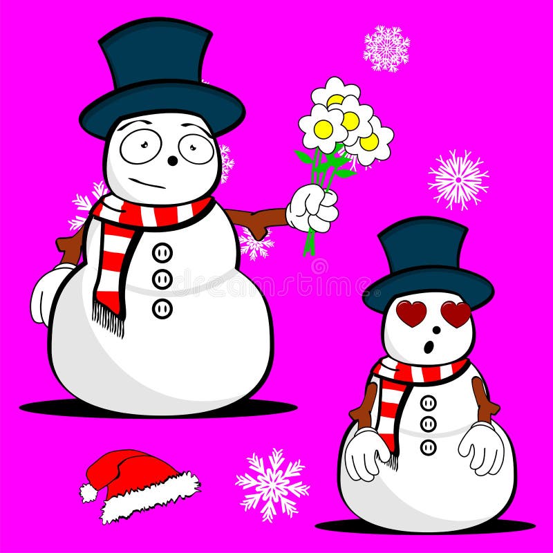 Xmas Snowman Cartoon Expression Set2 Stock Vector - Illustration of ...