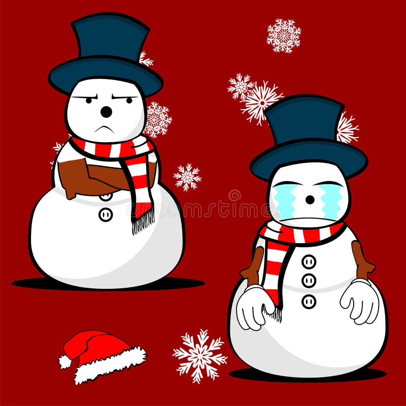 Xmas Snowman Cartoon Expression Set2 Stock Vector - Illustration of ...