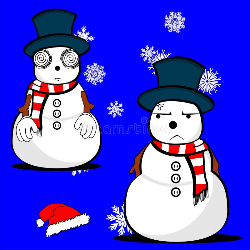 Xmas Snowman Cartoon Expression Set2 Stock Vector - Illustration of ...