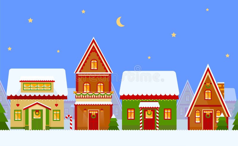 Xmas town stock vector. Illustration of time, holiday - 58950343