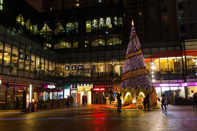 Xmas tree editorial stock photo. Image of cellphone, outdoors - 28305563