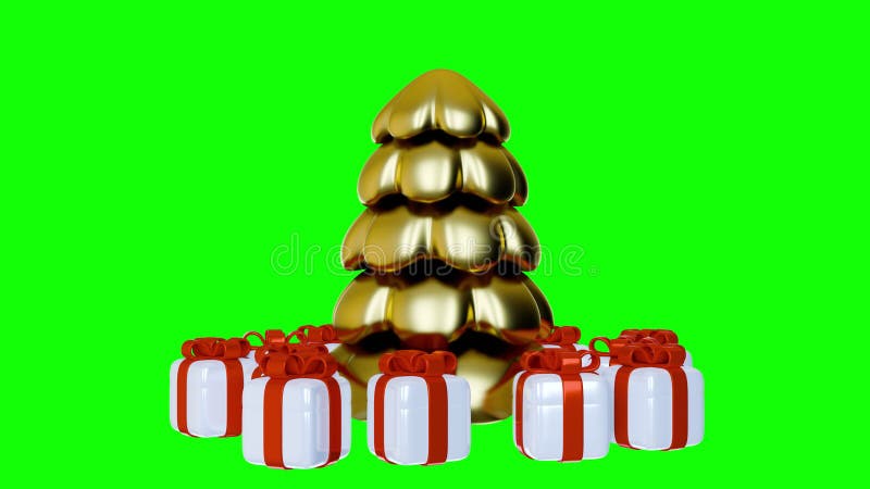 Xmas Tree with Gift Box Rotation. Stock Footage - Video of group ...
