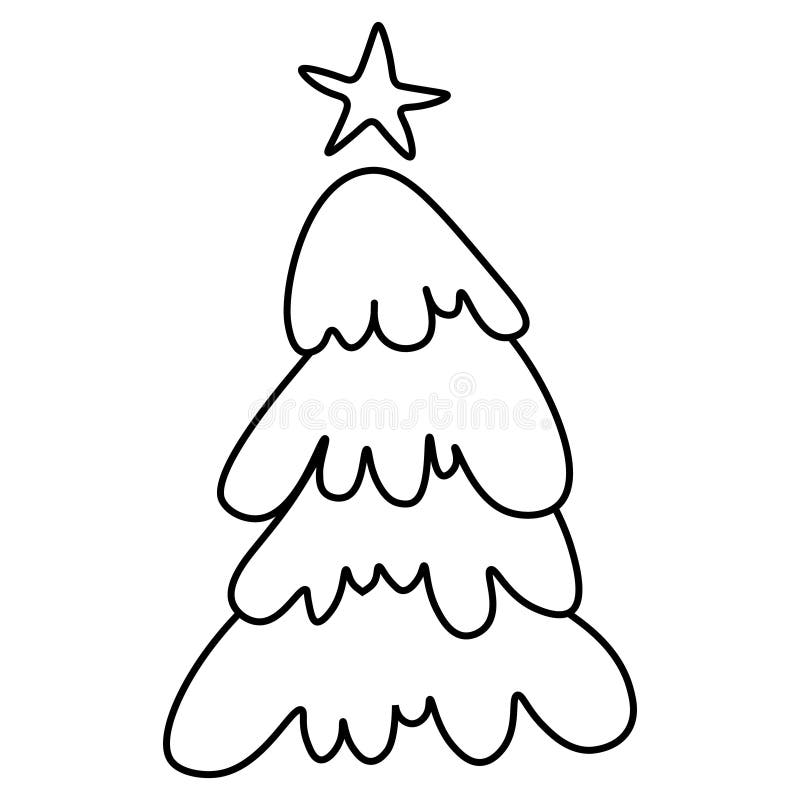 The Xmas Tree Hand Drawing Vector Illustration Stock Vector ...