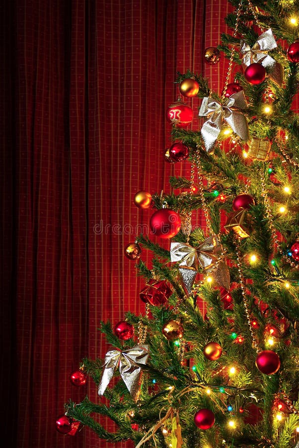 Large Indoor Decorated Christmas Tree Stock Photo - Image of inside ...