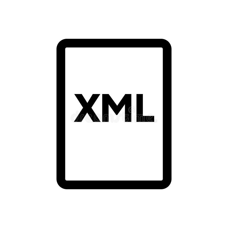 XML File Icon Line Isolated on White Background. Black Flat Thin Icon ...