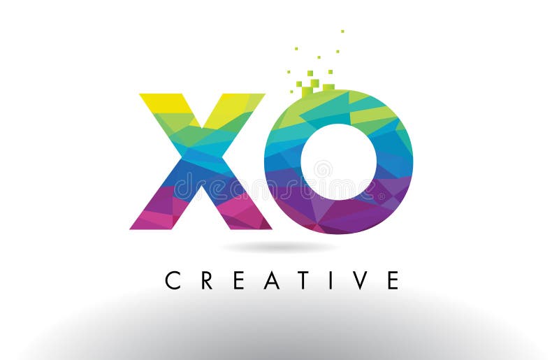 XO X O Colorful Letter Origami Triangles Design Vector. Stock Vector ...