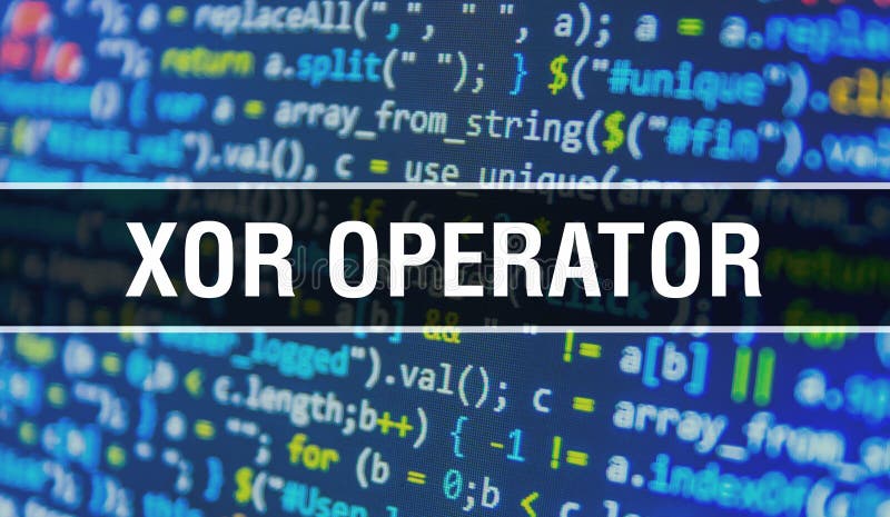 XOR Operator with Abstract Technology Binary Code Background.Digital ...