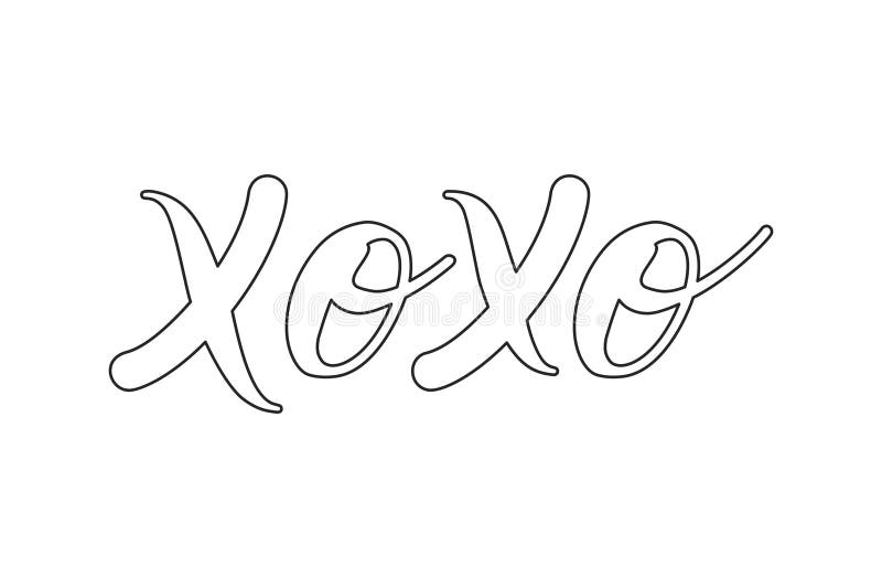 XOXO Love Note Vector stock vector. Illustration of script - 360232406